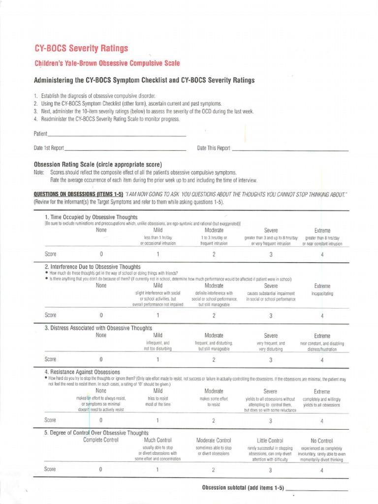 Cy Bocs | PDF | Obsessive–Compulsive Disorder | Human Diseases And ...