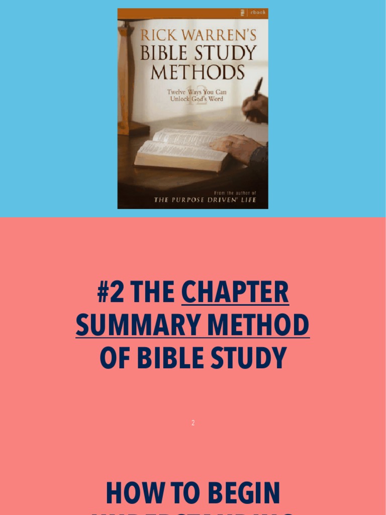 Bible Study Methods-#2 Chapter Summary | PDF | Bible Study (Christian ...