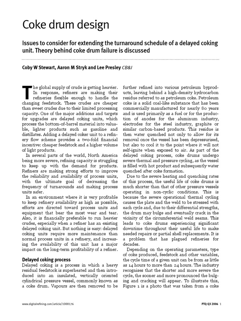 05-Coke Drum Design | PDF | Oil Refinery | Welding