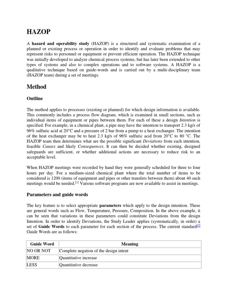HAZOP STUDY GUIDE | PDF | Nature | Business