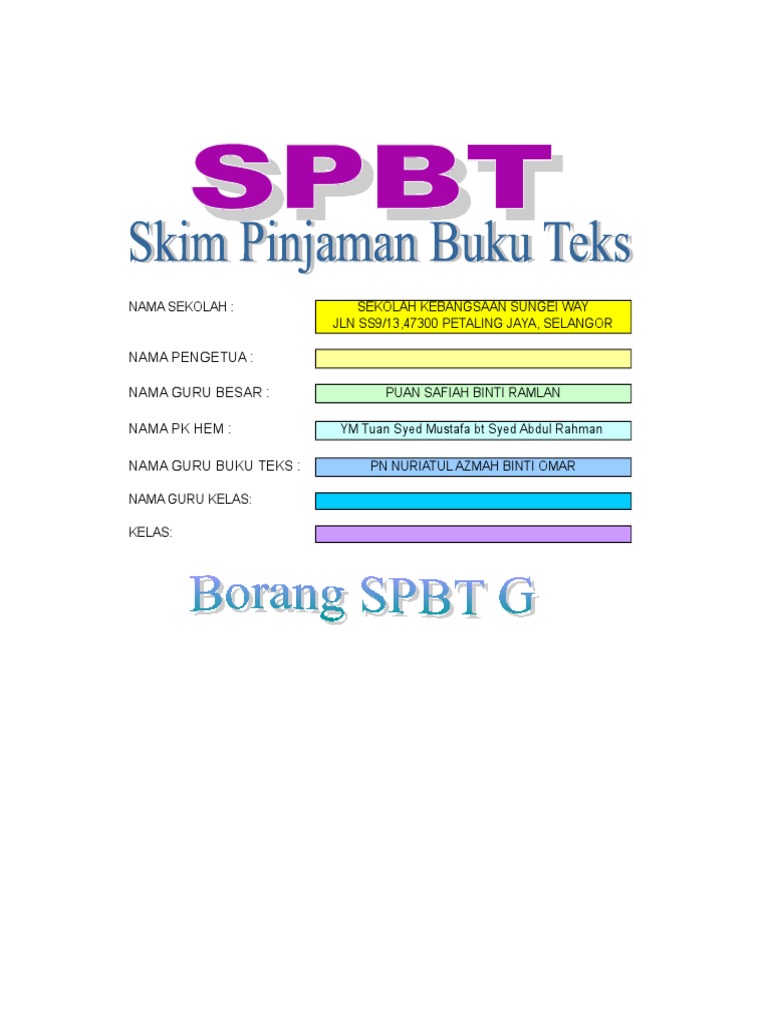 Borang SPBT G | PDF