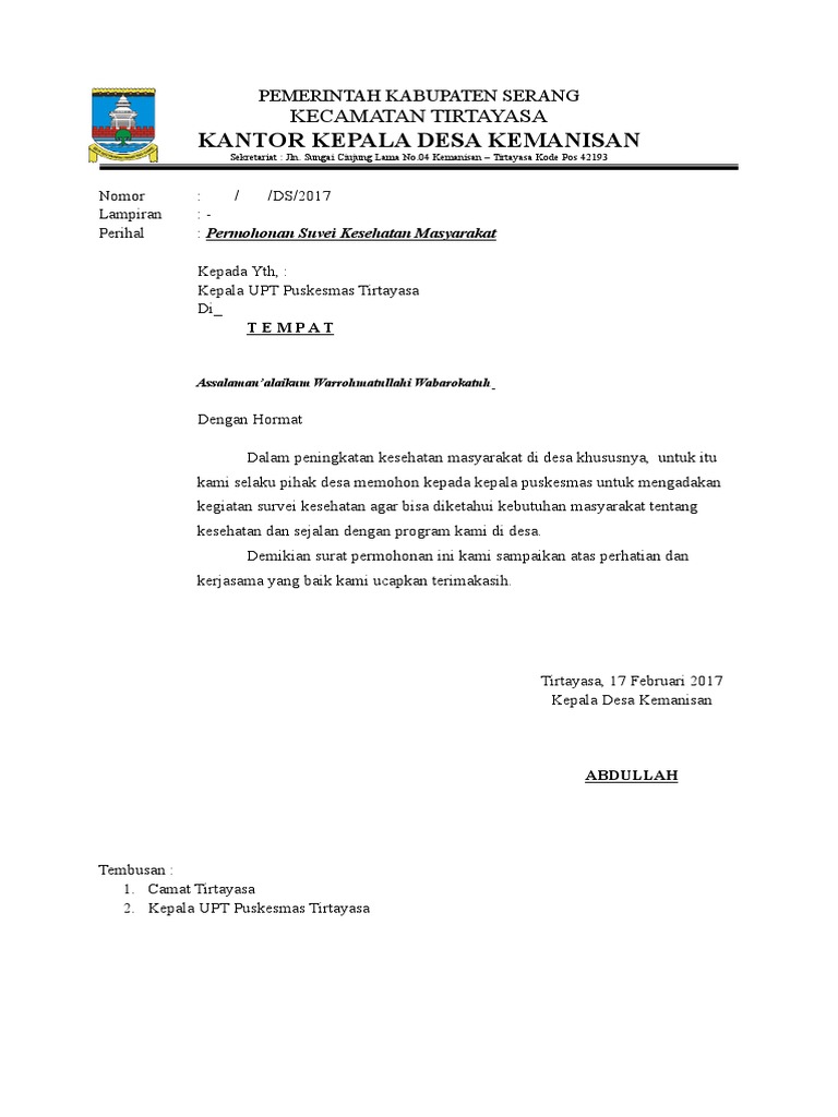 Kop Surat Desa Se Kec Tirtayasa | PDF