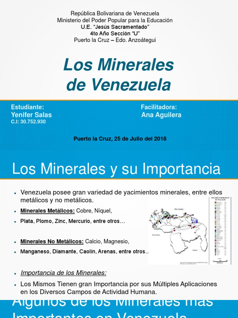 Los Minerales de Venezuela | PDF | Venezuela | Minería