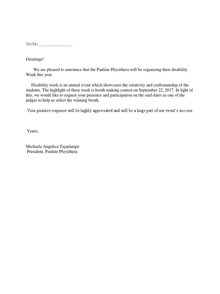 Invitation (Judge) | PDF