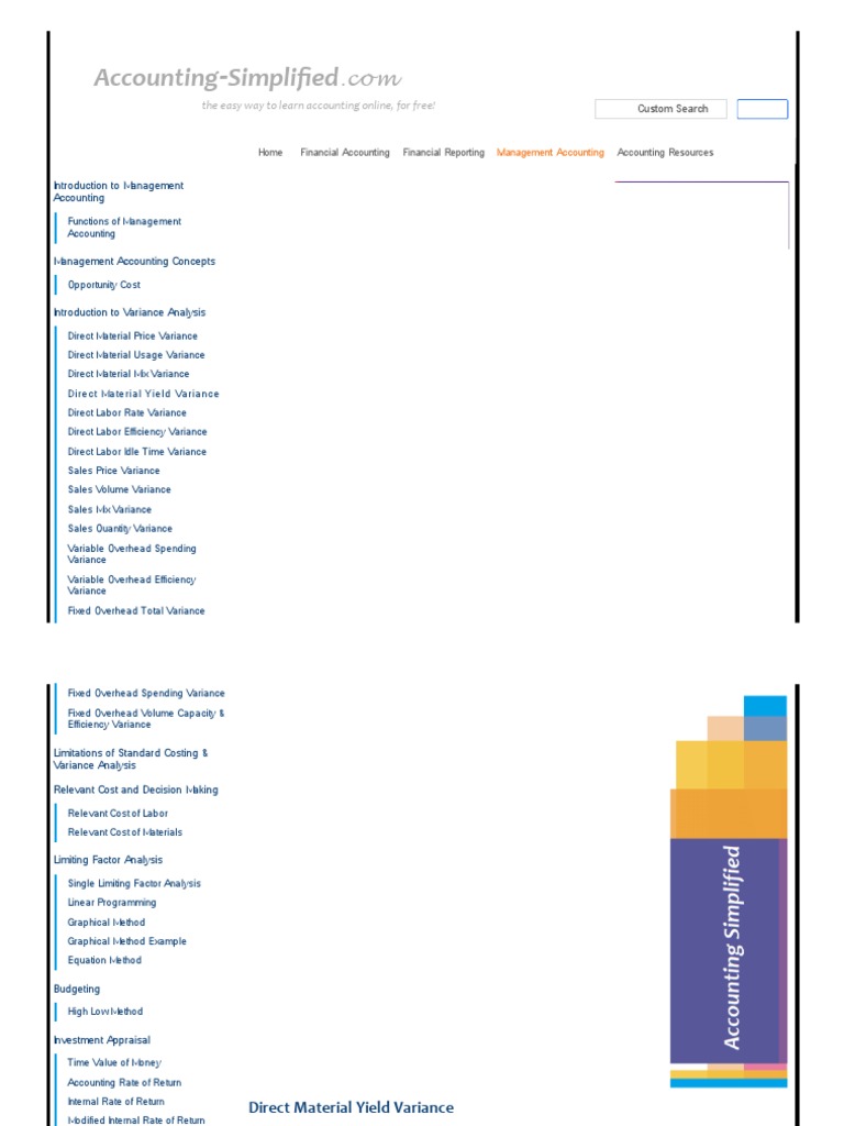 4-Direct Material Yield Variance - Formula - Example - Analysis ...