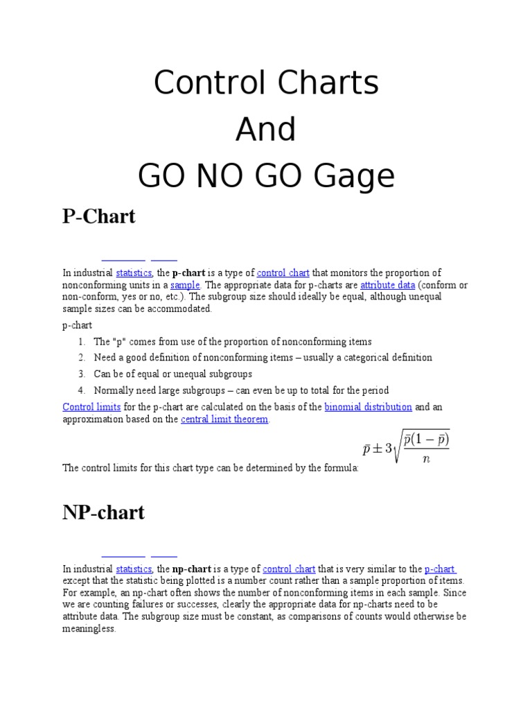 Control Charts & GO NO-GO Gauges | PDF | Statistics | Teaching Mathematics