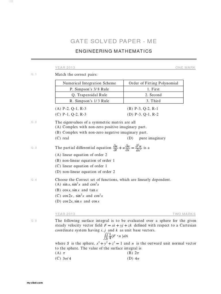 Engineering Mathematics | Download Free PDF | Equations | Ordinary ...