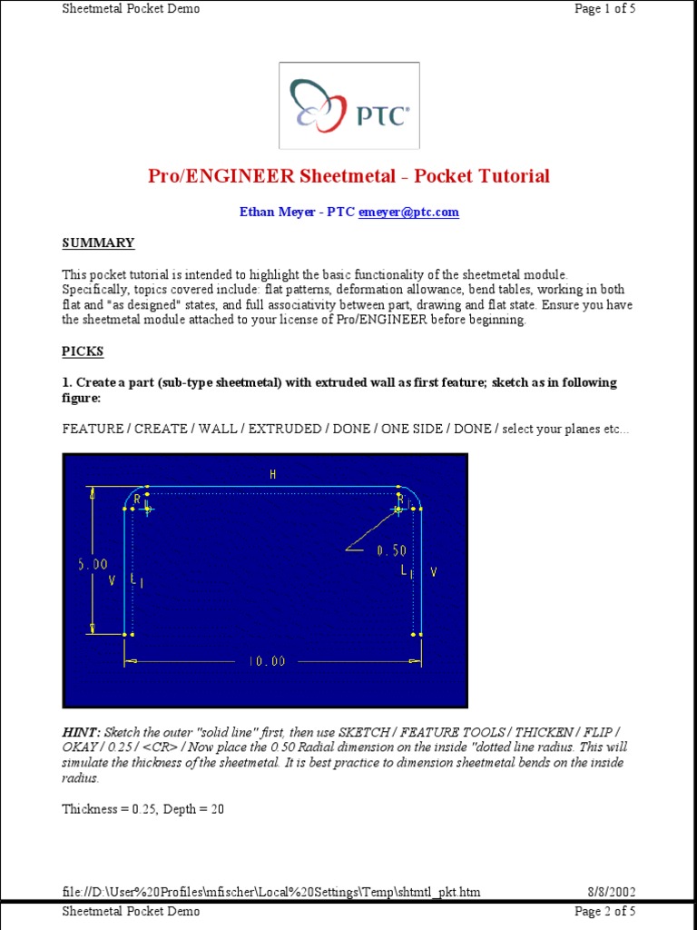 Sheet Metal Tutorial | PDF