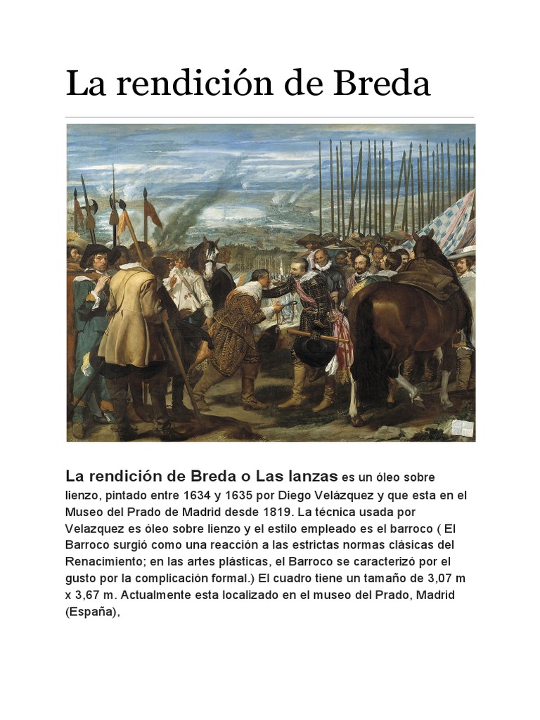 La Rendición de Breda | PDF | Pintura de retrato | Pinturas