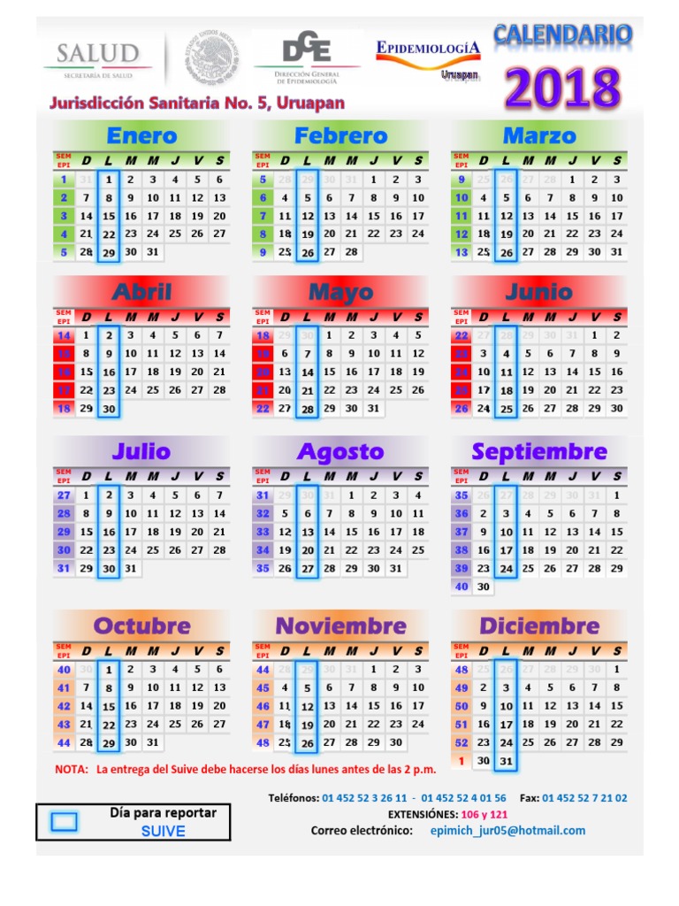 Calendario Epidemiológico | PDF | Calendario | Clima