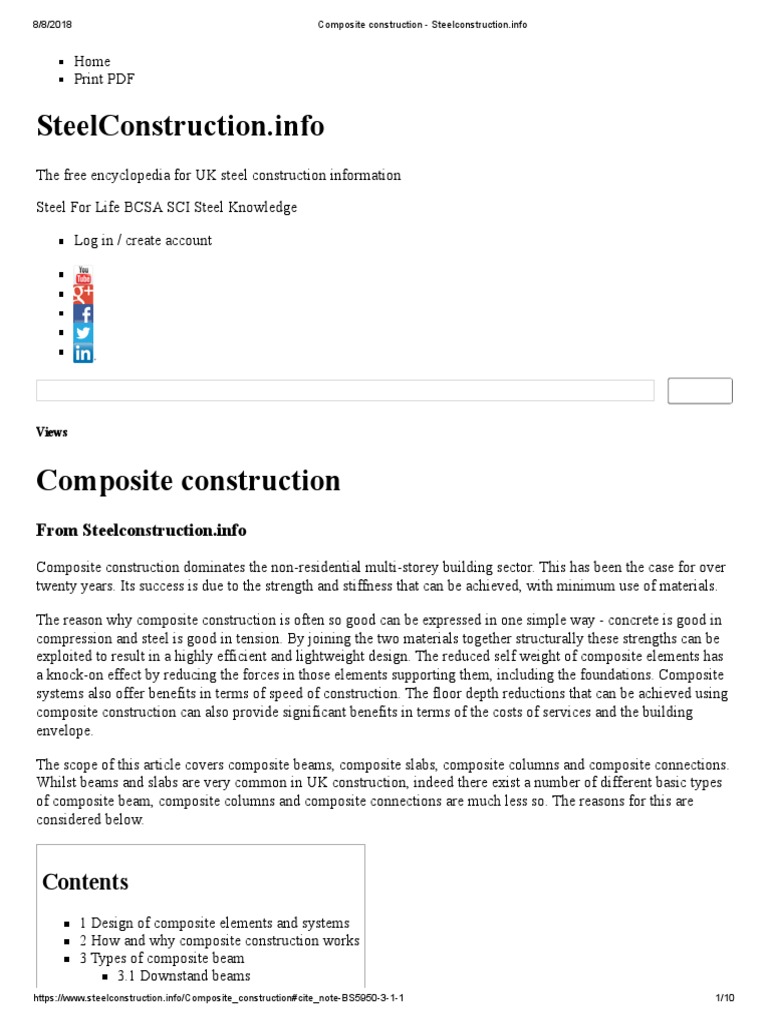 Design Considerations for Composite Construction: Exploiting the ...
