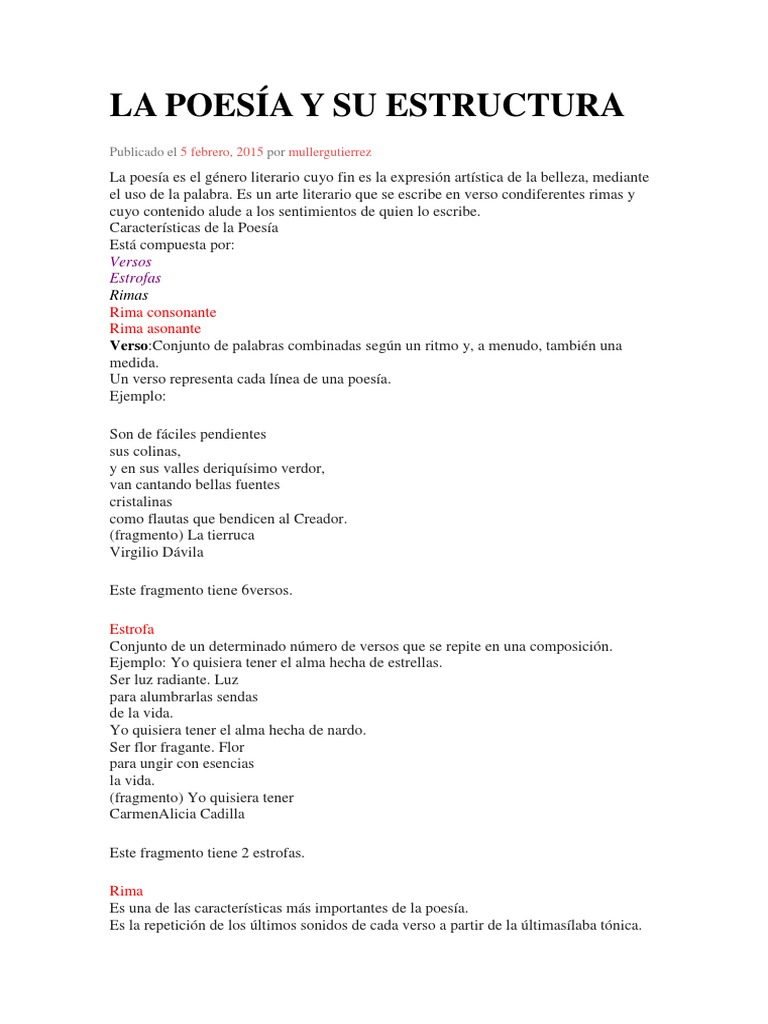 La Poesía y Su Estructura | PDF | Rima | Poesía