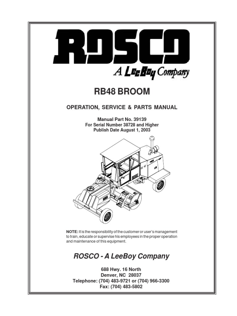 Rosco RB 48 Broom Cummins Perkins View | PDF | Transmission (Mechanics) | Tire