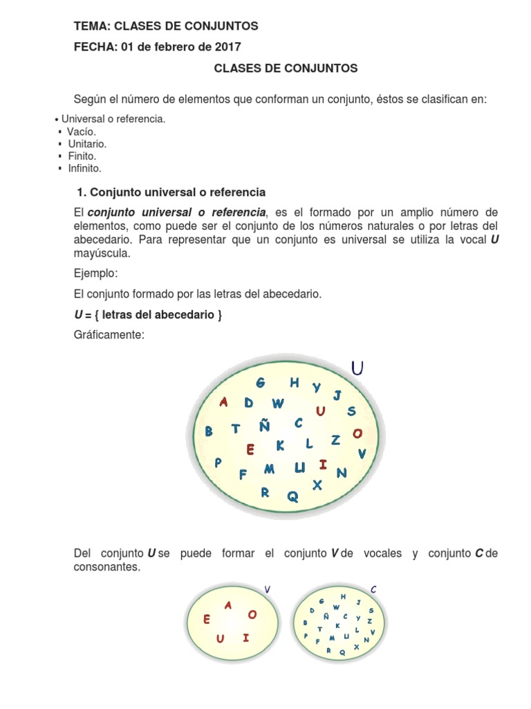 Clases de Conjuntos | PDF | Conjunto (Matemáticas) | Número natural