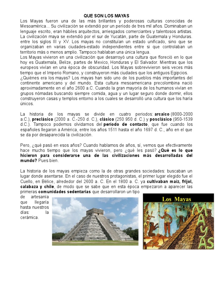 Que Son Los Mayas | PDF | Civilización maya | Cultura de las Americas