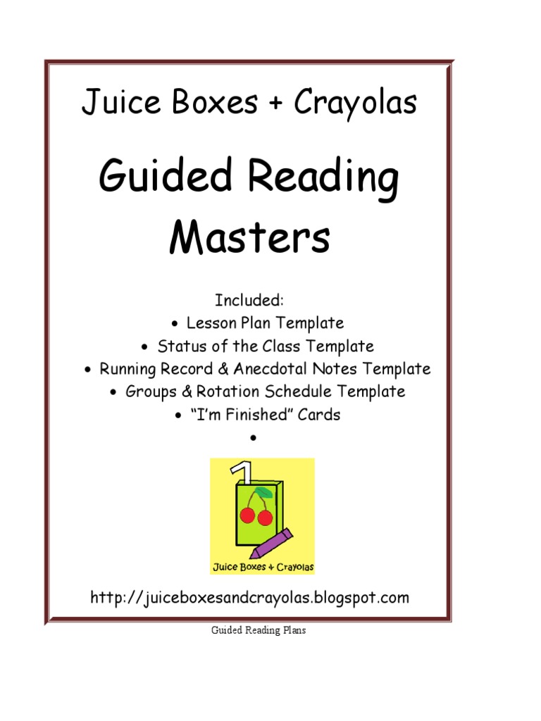 Juice Boxes + Crayolas: Guided Reading Masters | PDF | Linguistics ...