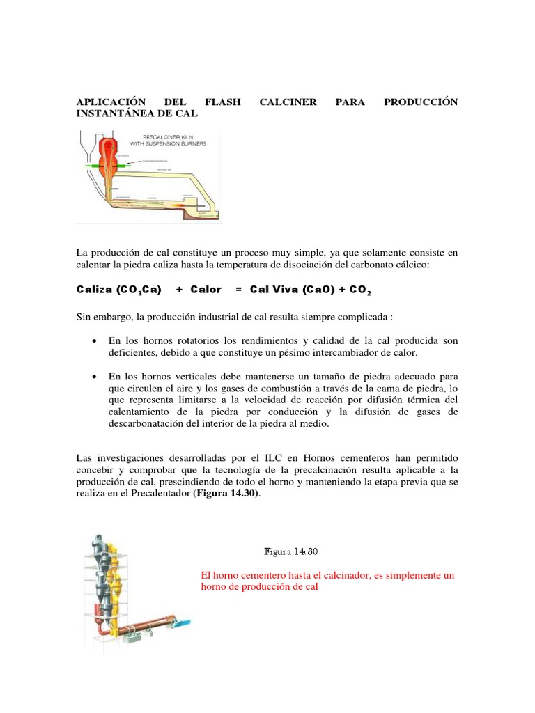 Aplicación Del Flash Calciner para Producción Instantánea de Cal | PDF ...