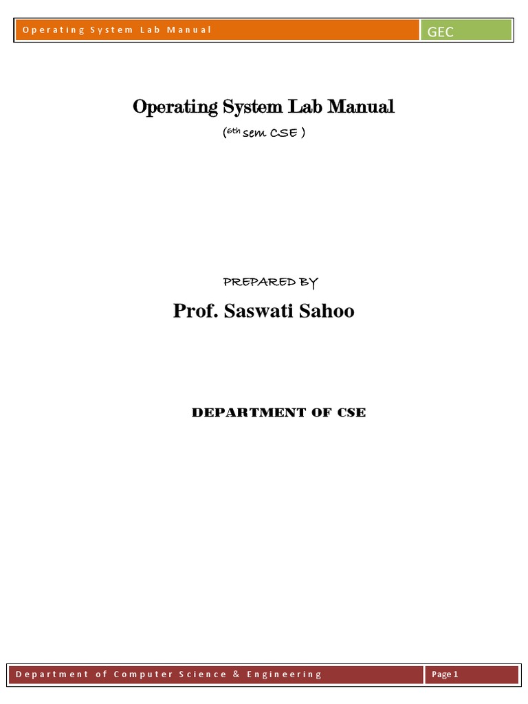 OS Lab Manual | PDF | Linux | Control Flow