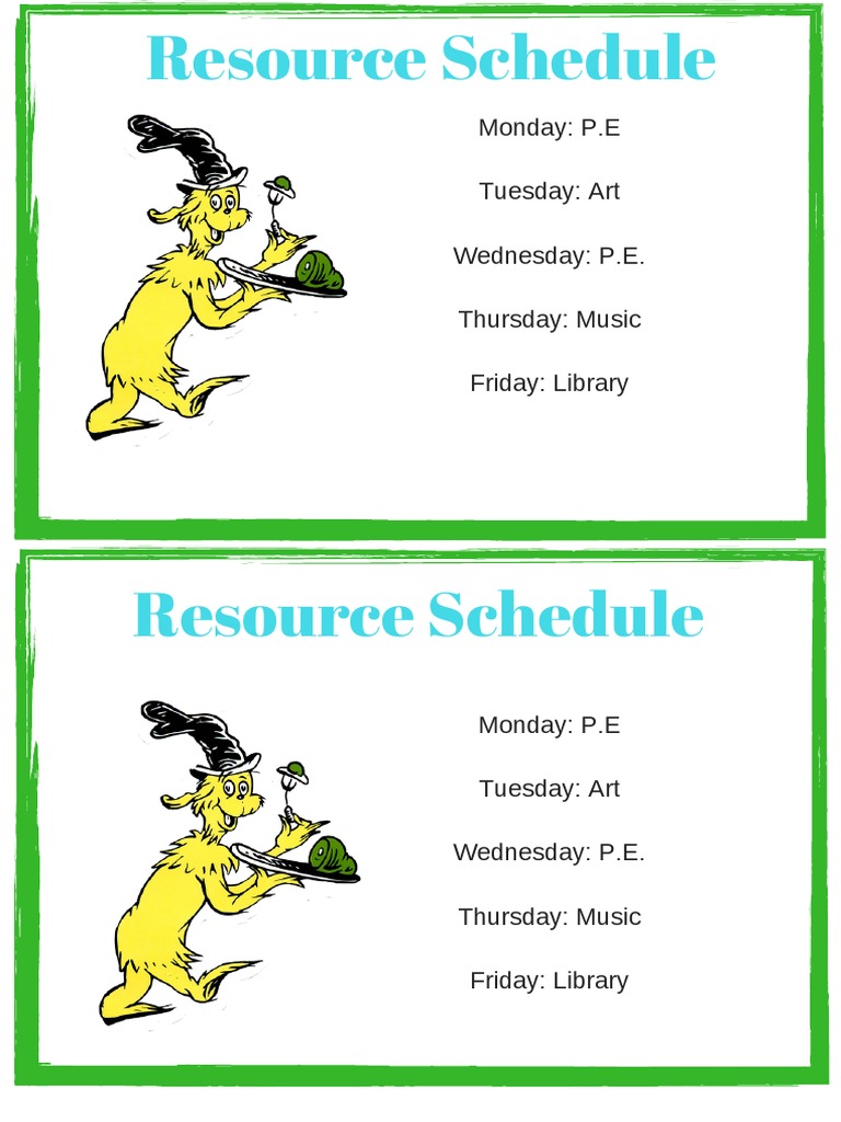 Resource Schedule | PDF