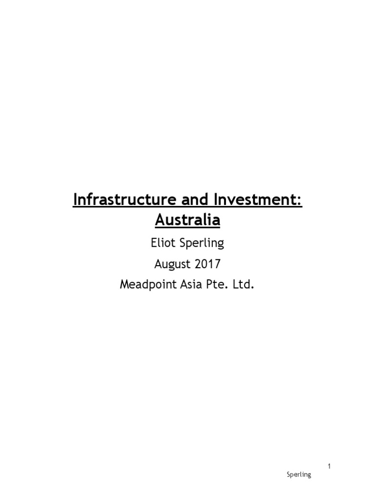 Australia’s Infrastructure Investment Plans | PDF | Sydney | Economies
