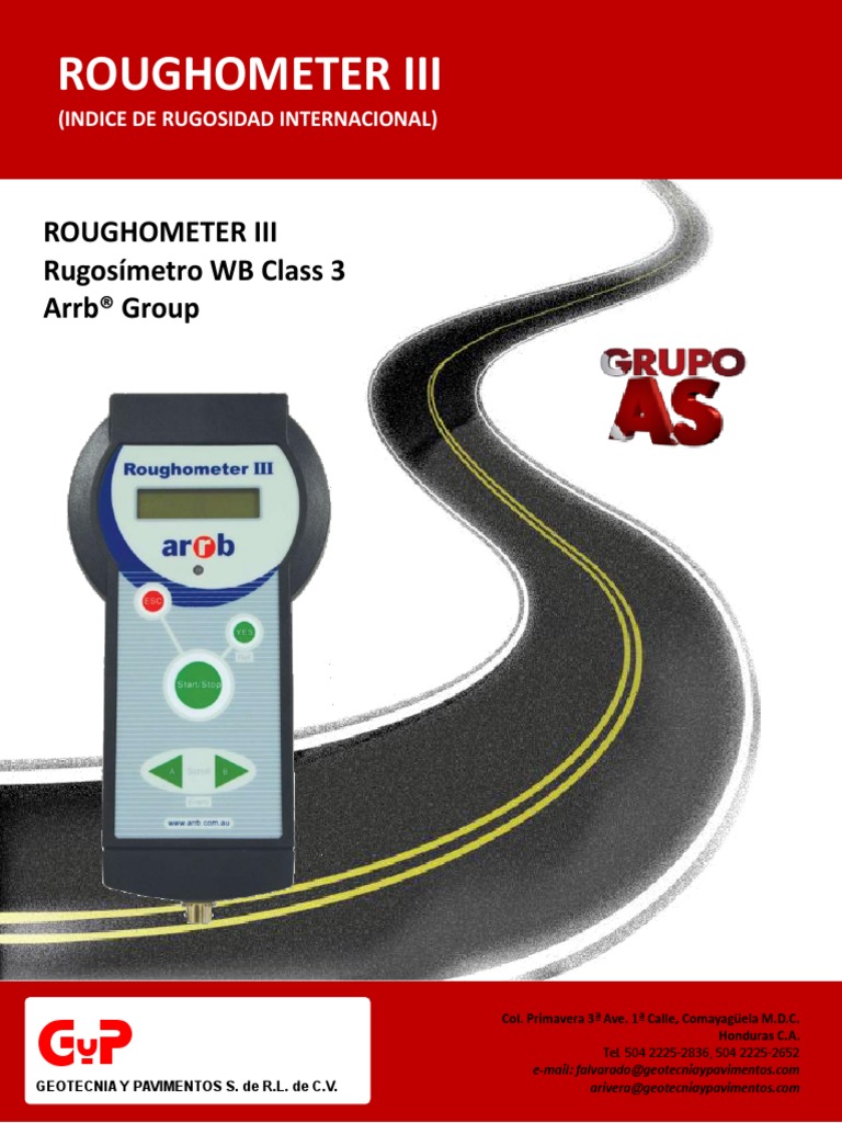 2.-Brochure Rugosímetro Version 3-15 | PDF | La carretera | Medición