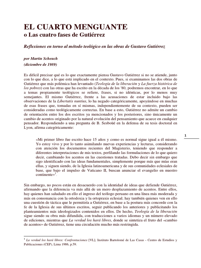 El Cuarto Menguante (Martin Scheuch, 1989) | PDF | Cristo (título ...