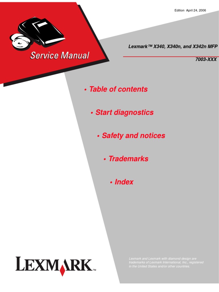 Lexmark x340, x340n, x342n | PDF | Image Scanner | Menu