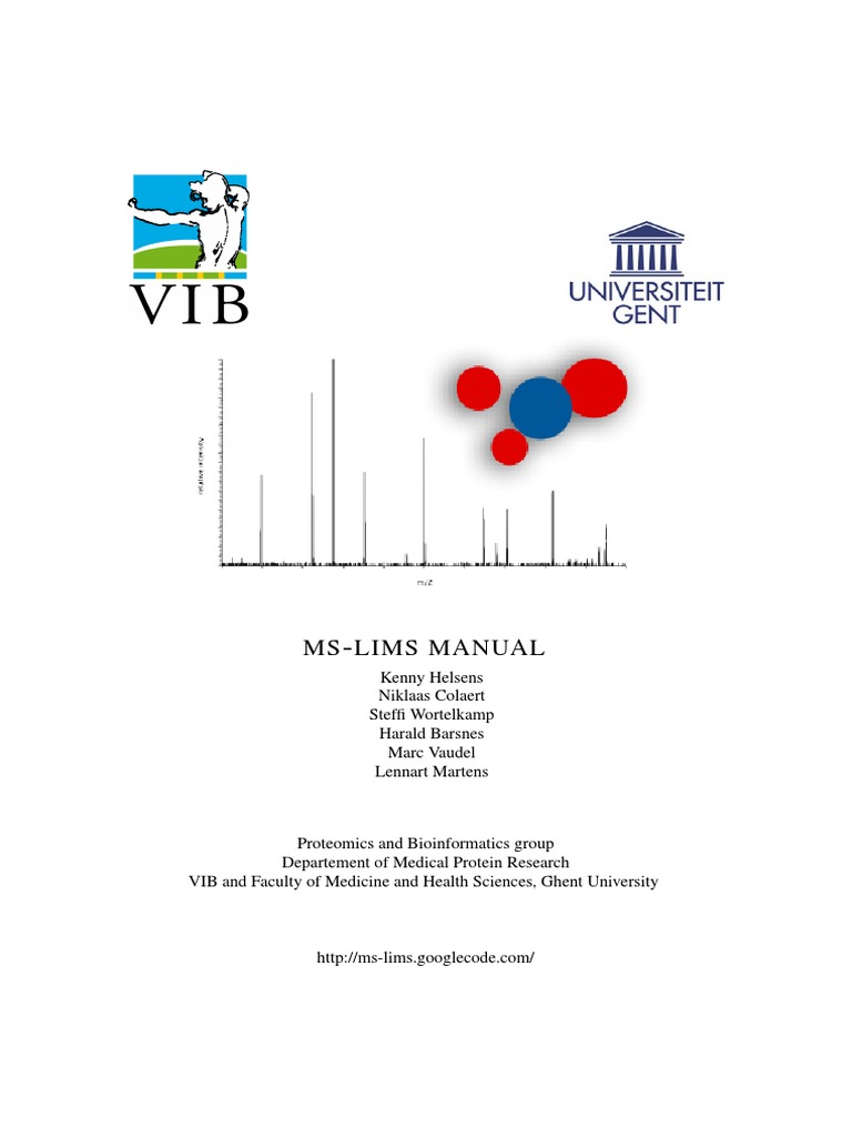 MS - LIMS MANUAL: A guide to installing and using the ms-lims proteomics laboratory information ...