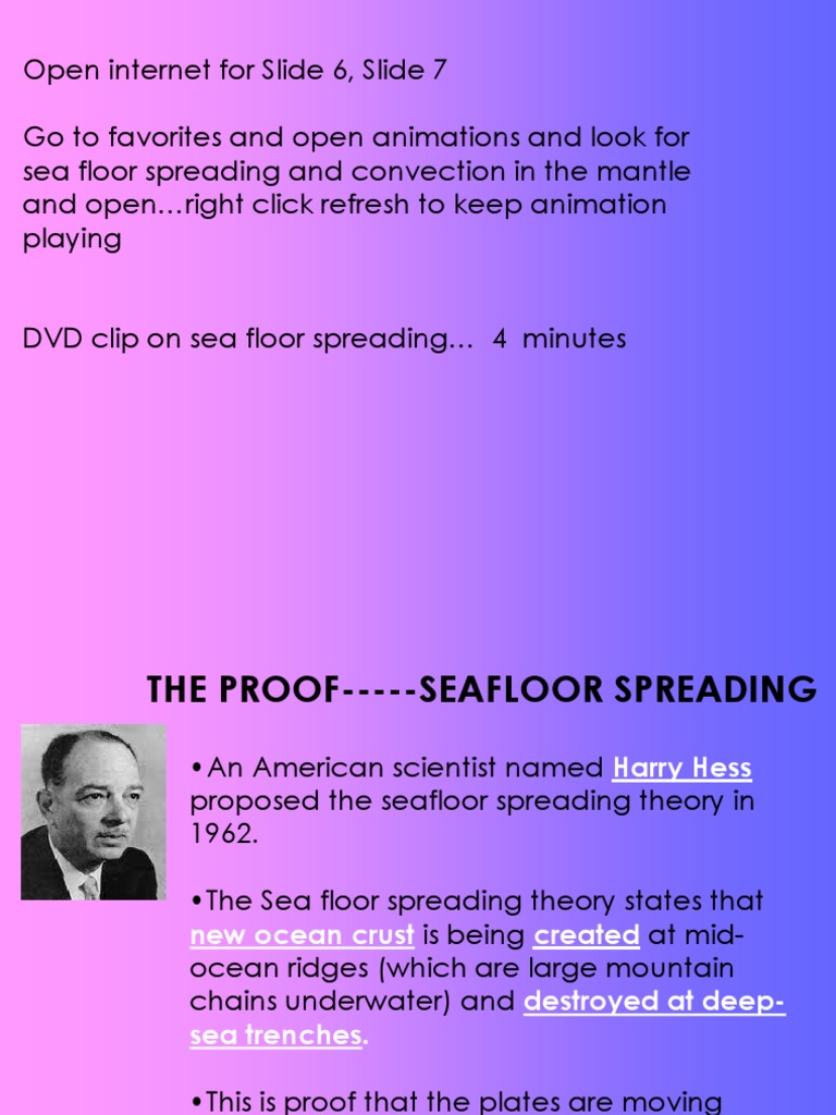 Sea Floor Spreading PowerPoint | PDF | Plate Tectonics | Hydrography