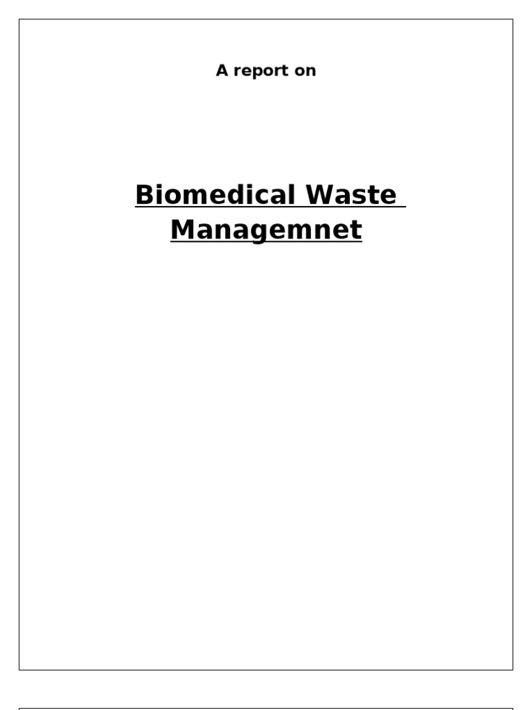 Bio-Medical Waste Management | PDF | Waste Management | Waste