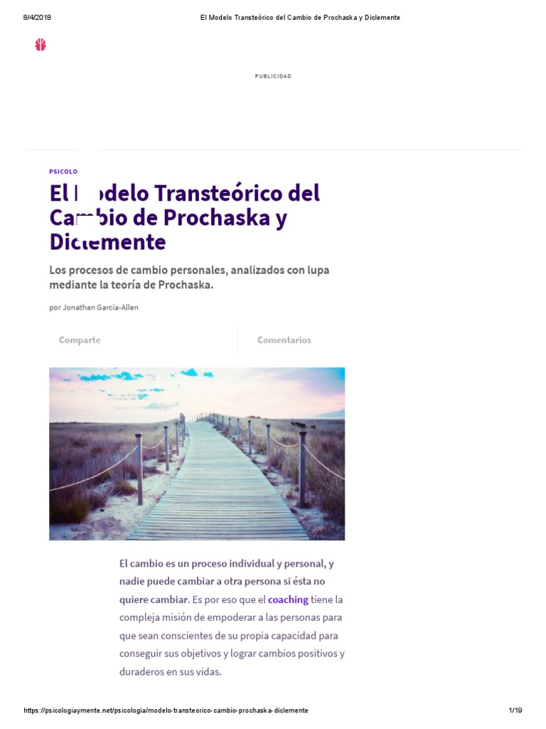 _El Modelo Transteórico Del Cambio de Prochaska y Diclemente ...