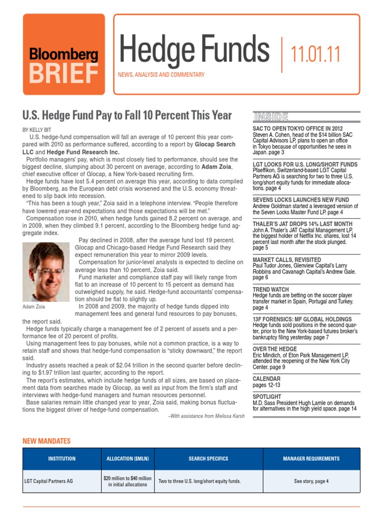 Bo Dincer, Bloomberg Hedge Funds Brief | PDF | Hedge Fund | Hedge (Finance)