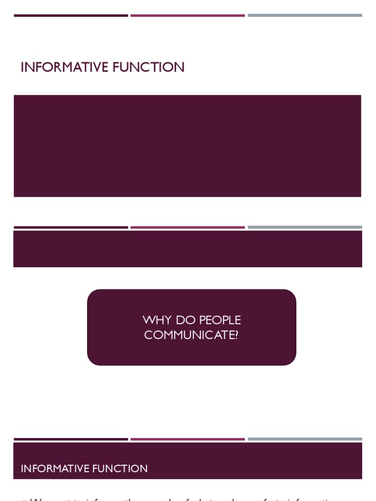 Informative Function of Communication | PDF