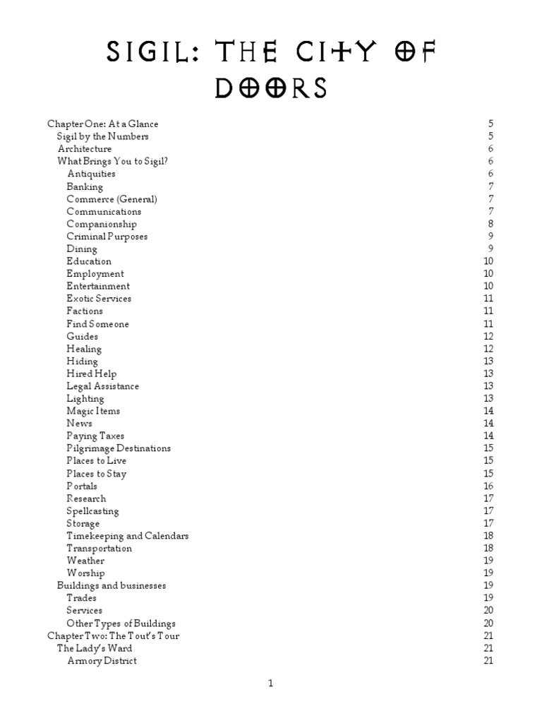 A Guide to Sigil: The City of Doors and Its Many Contradictions | PDF ...