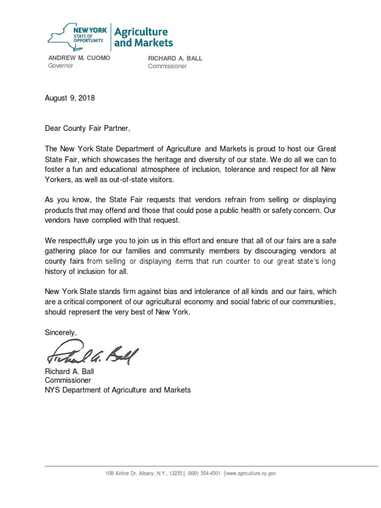 Letter To County Fairs | PDF