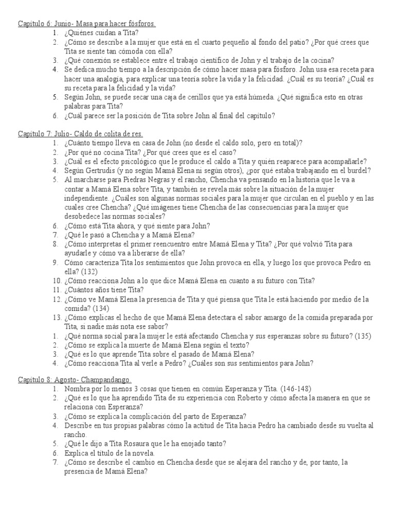 Como Agua para Chocolate | PDF | Ocio