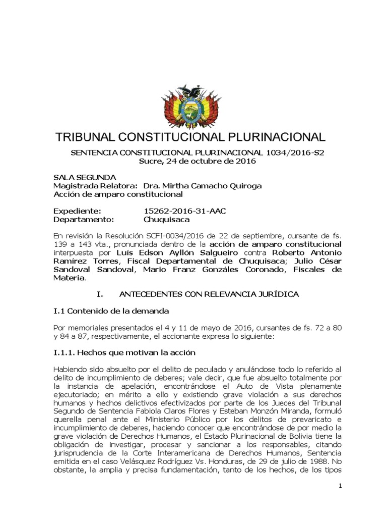 SCP 1034 2016 S2 | Descargar gratis PDF | Debido al proceso | Jurisdicción