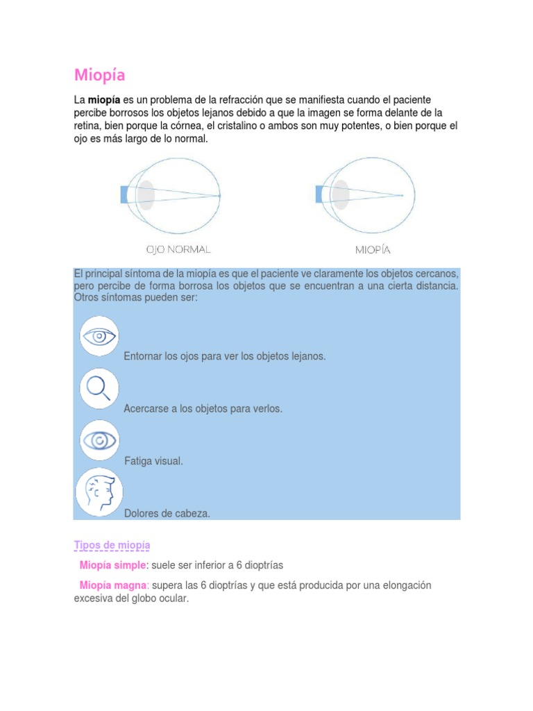 Miopia | PDF | Ojo humano | Percepción visual