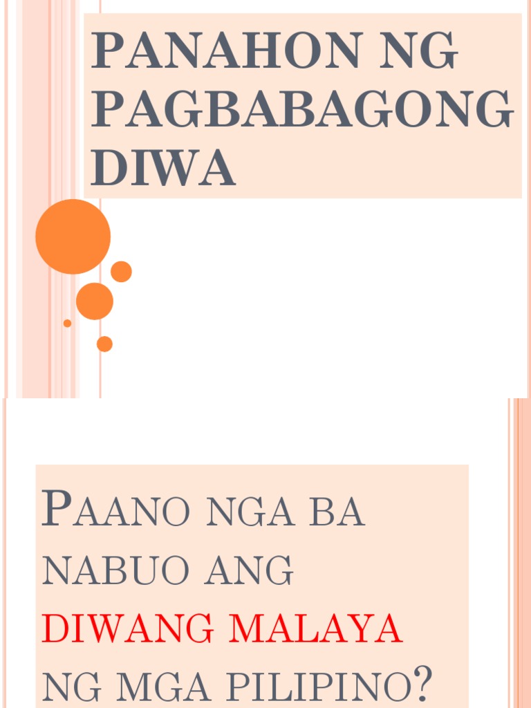 Panahon NG Pagbabagong Diwa | PDF