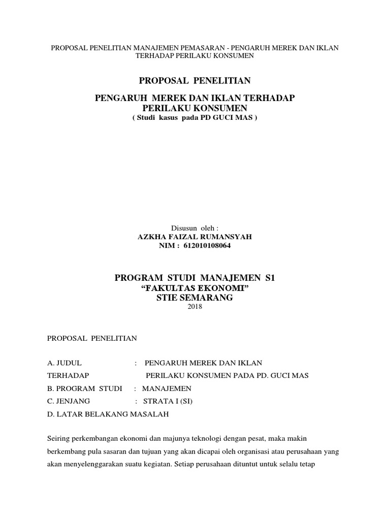 Proposal Skripsi Alex | PDF