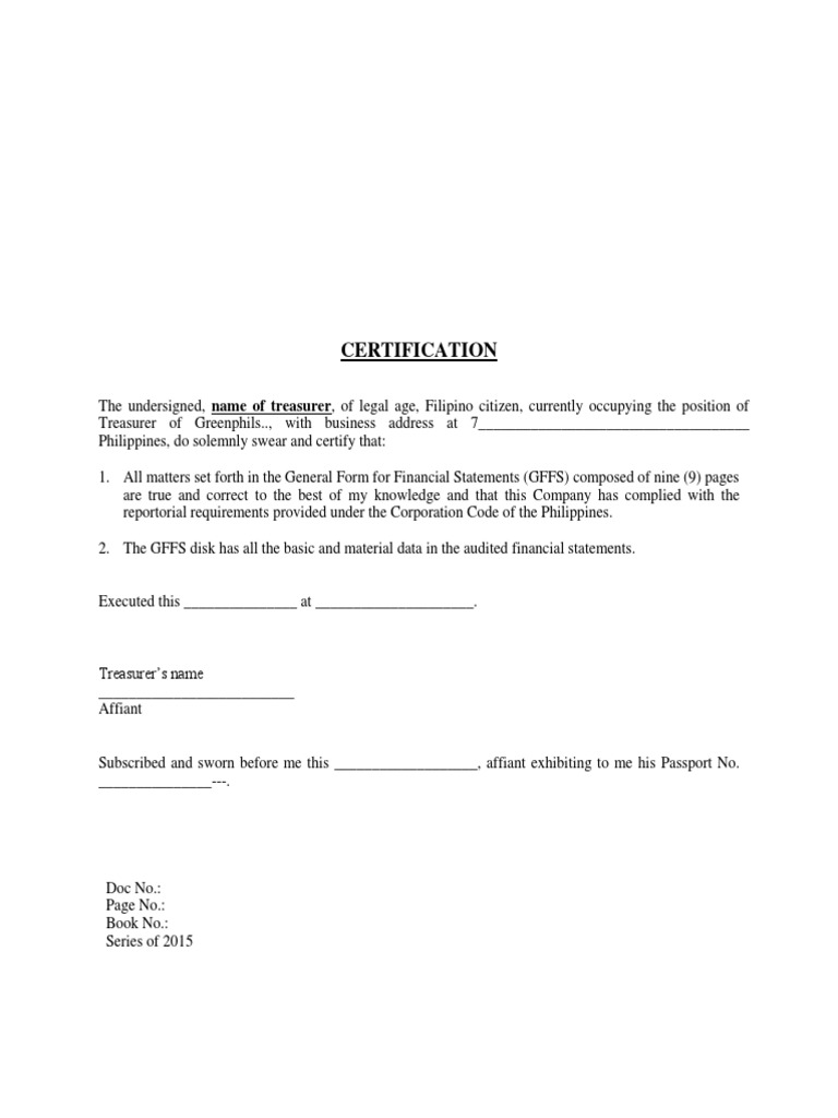 GFFS Certification | PDF