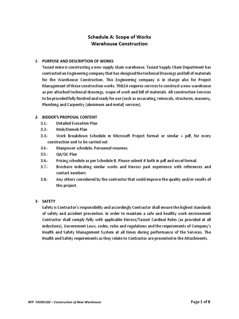 Scope of Work | PDF | Quality Assurance | General Contractor