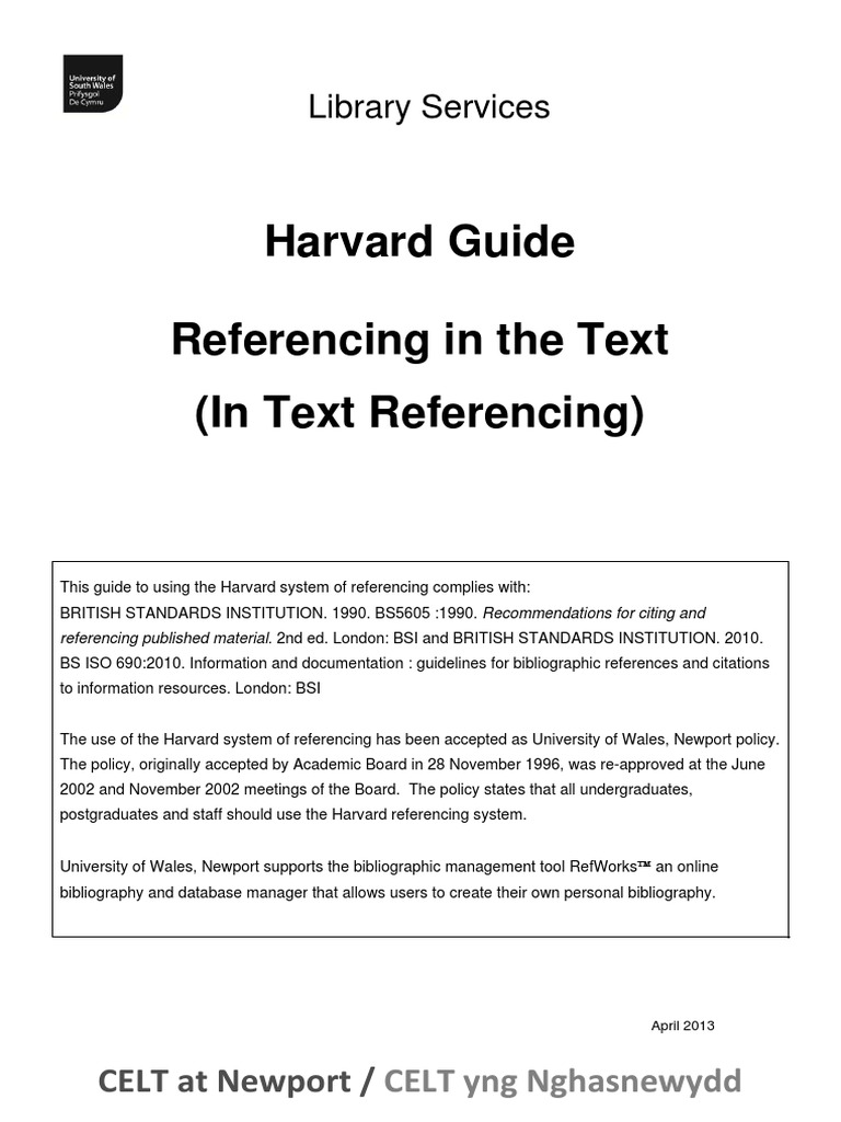 Harvard Referncing | PDF | Citation | Bibliography