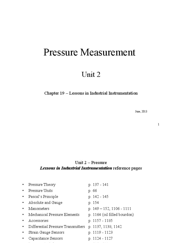 An Overview of Pressure Measurement Theory, Units, and Common ...