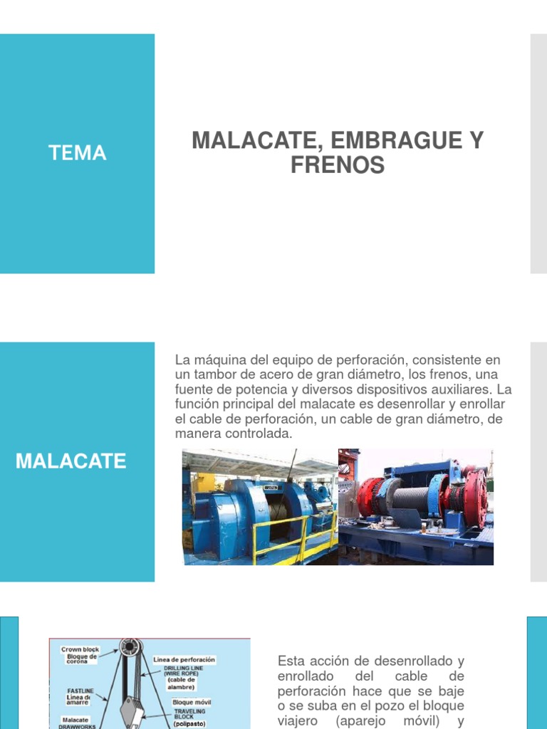 Malacate, Embrague y Frenos | PDF | Embrague | Ingeniería mecánica