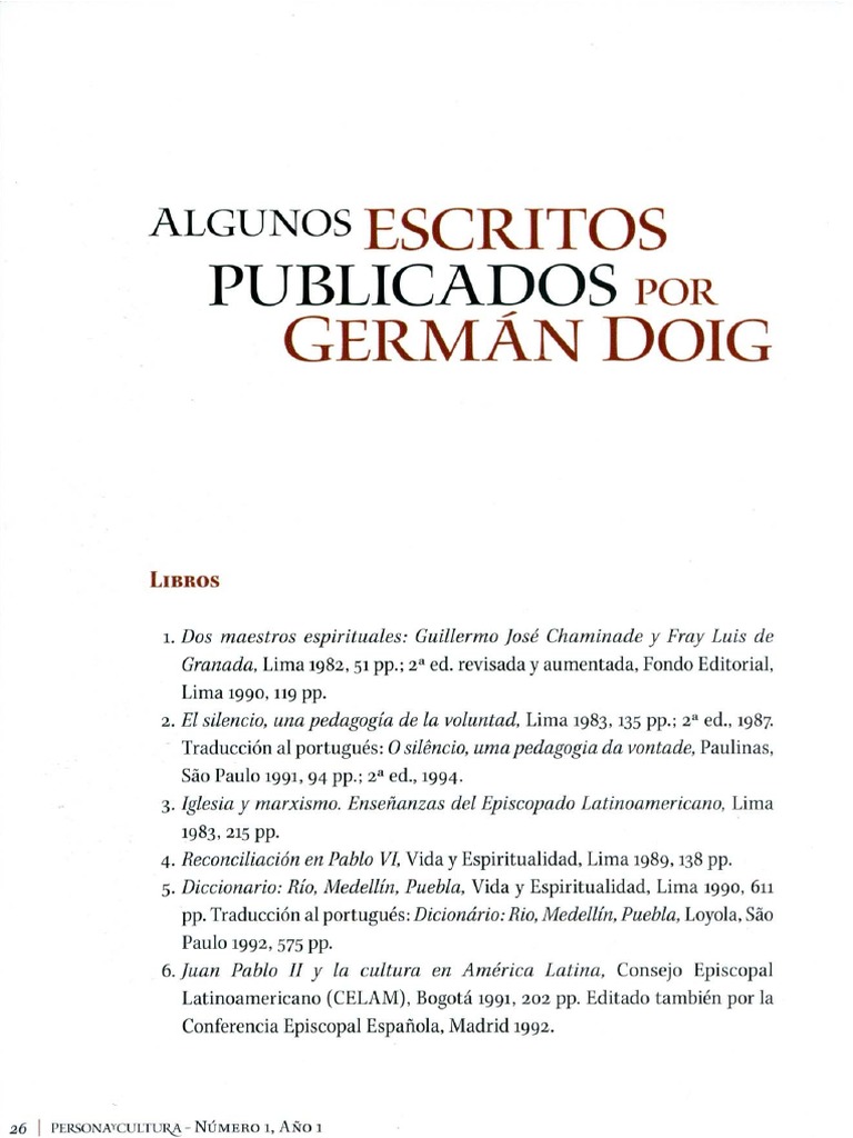 Germán Doig Klinge - Bibliografía | PDF