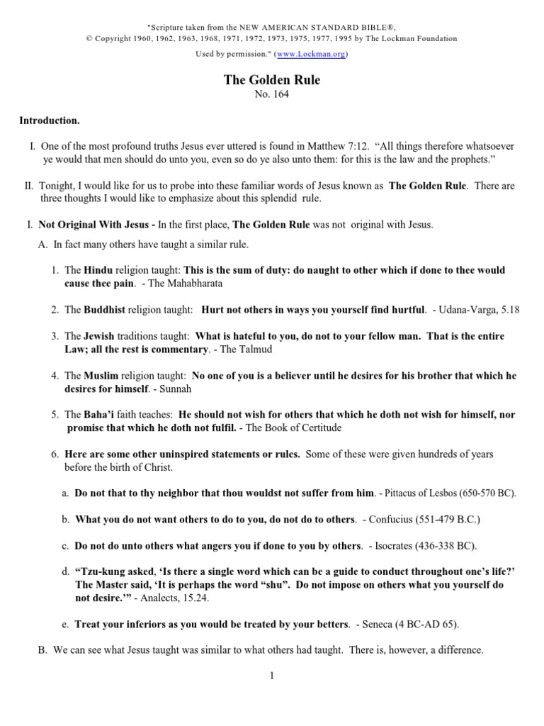 The Golden Rule | PDF | Golden Rule | Eternal Life (Christianity)