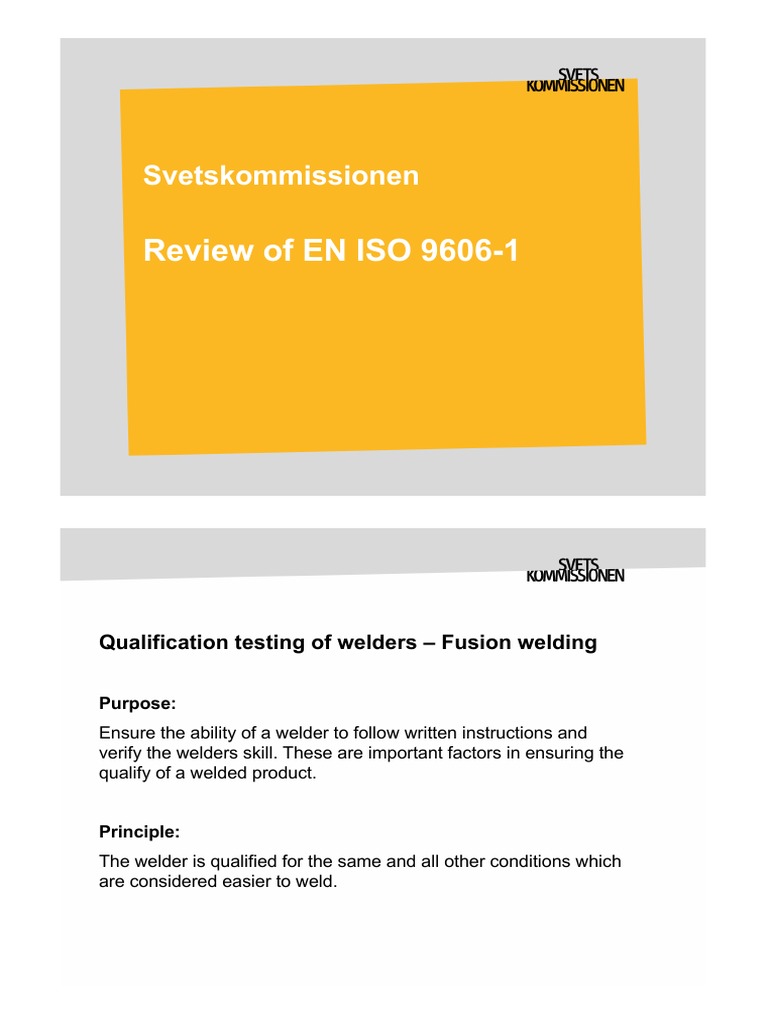 Part 01 - Review of EN ISO 9606-1 | PDF | Welding | Construction