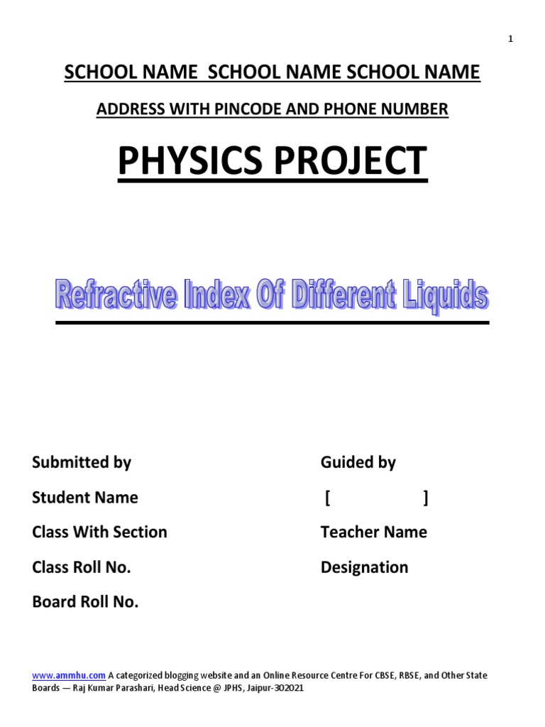 Physics Class 12 Project | PDF | Lens (Optics) | Mirror