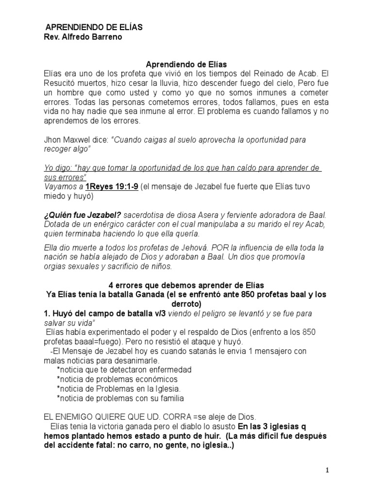 Aprendiendo de Elías | PDF | Elijah | Creencia religiosa y doctrina